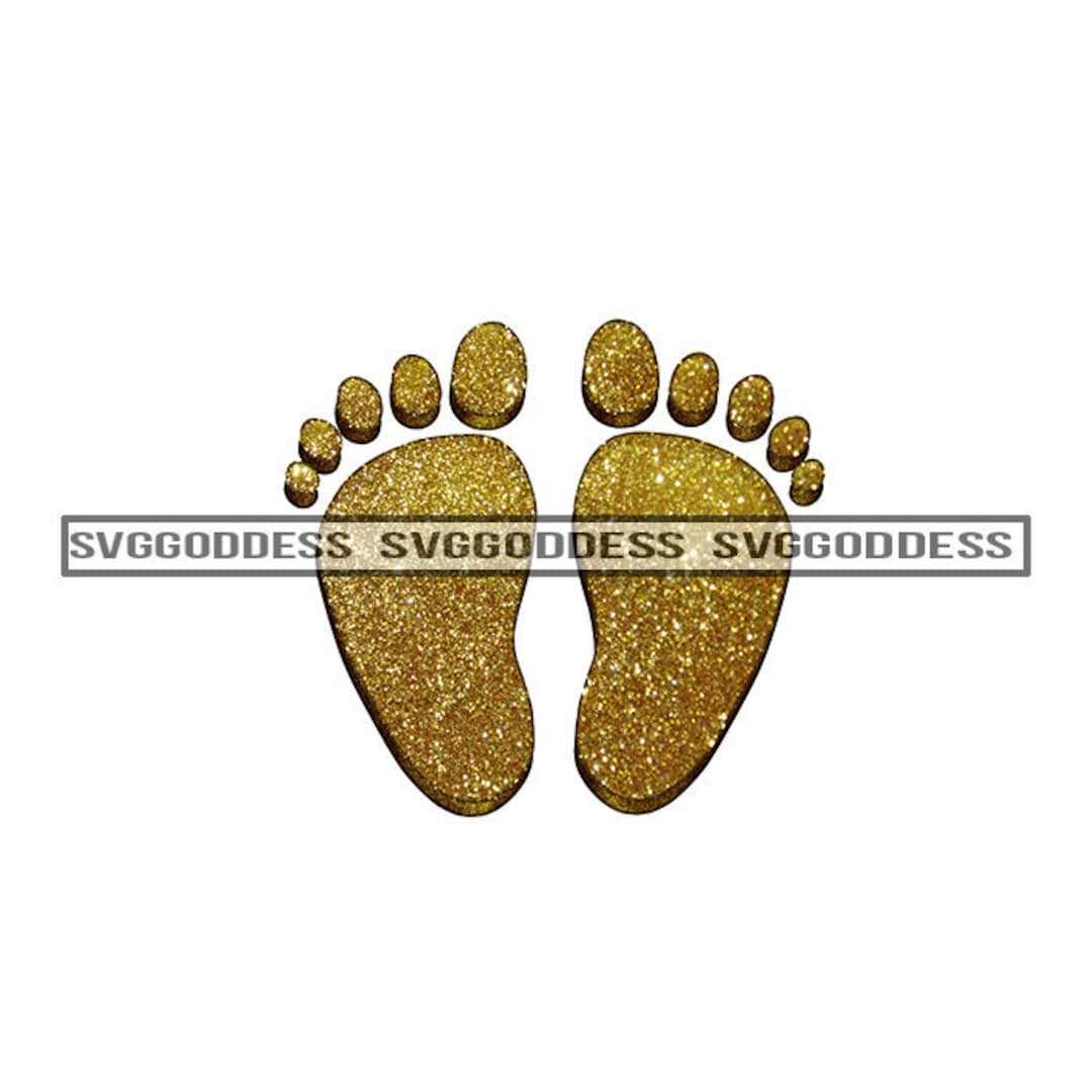 Gold Baby Feet Foot Prints Newborn Glitter Close up Skin Tiny Human ...