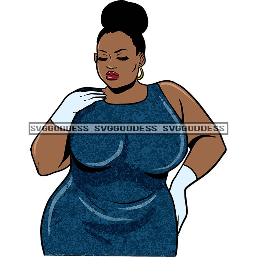 Afro Woman Beautiful Plus Size Bodacious Big Breast Gloves Bun - Etsy