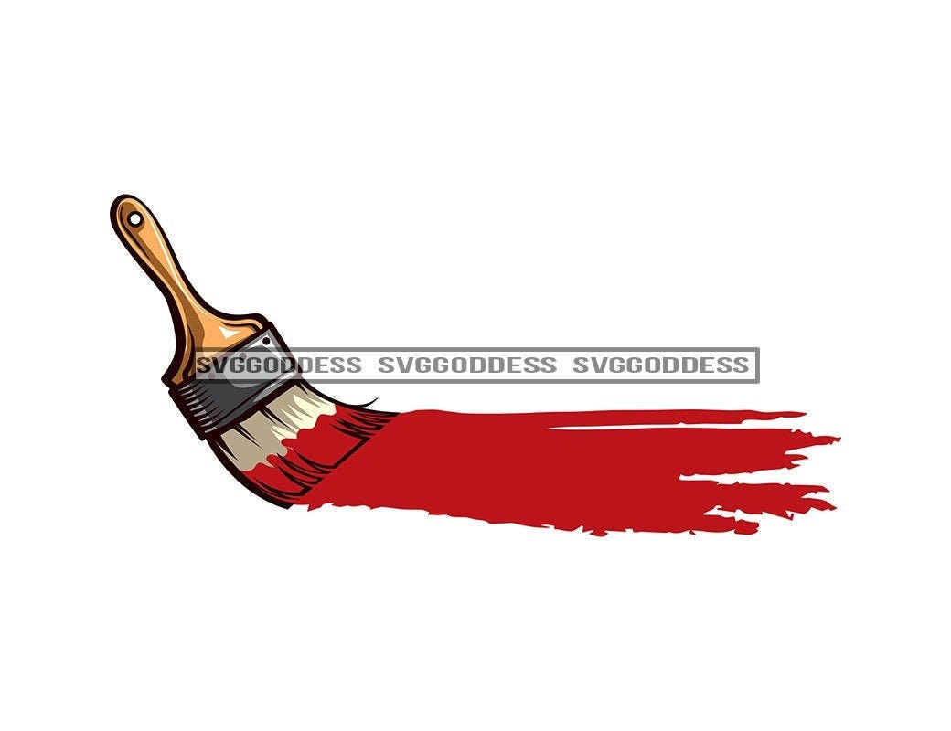 Paintbrush Red Paint Color Artistic Creative Tool Palette - Etsy