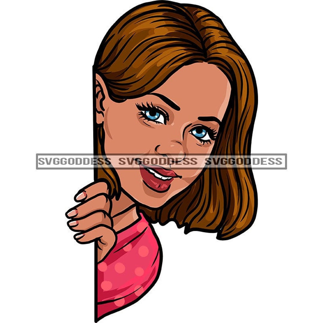 White Woman Side View Peeking Peek A Boo Beautiful Young Lady Diva ...