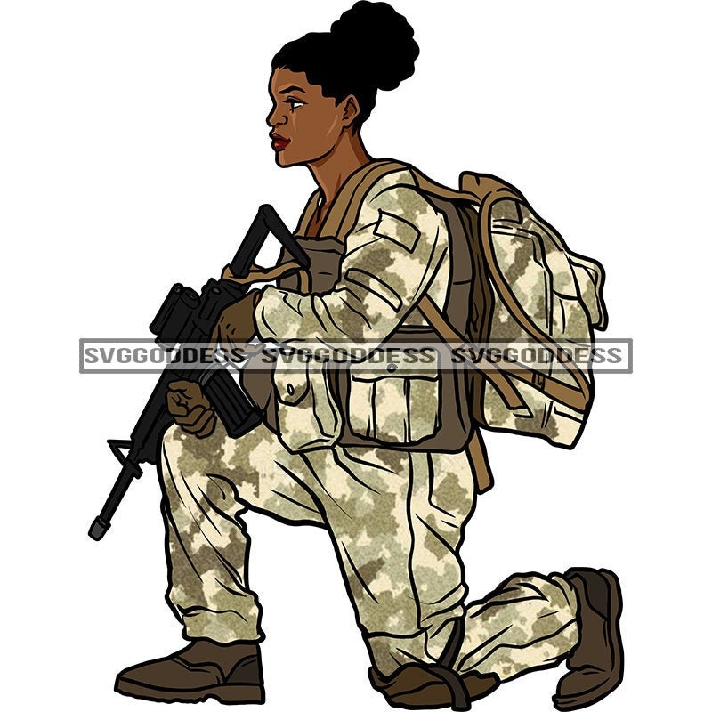 Female Army Soldier Drawing
