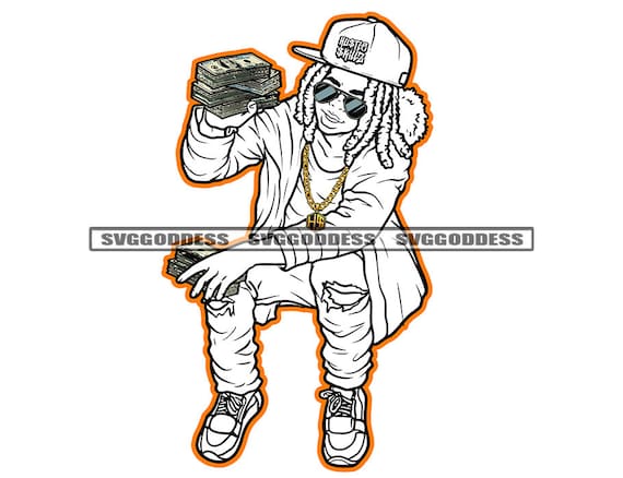 Gangster Man Money Stacks Showing off Bragging Wearing - Etsy