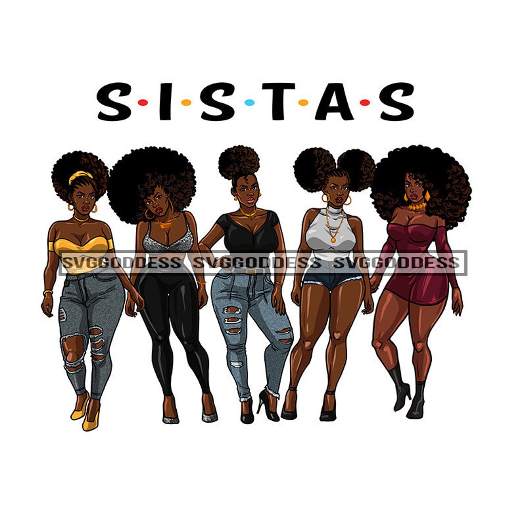 Afro Women Together Sistas Dope Black Woman Diva Urban Hipster Girl ...