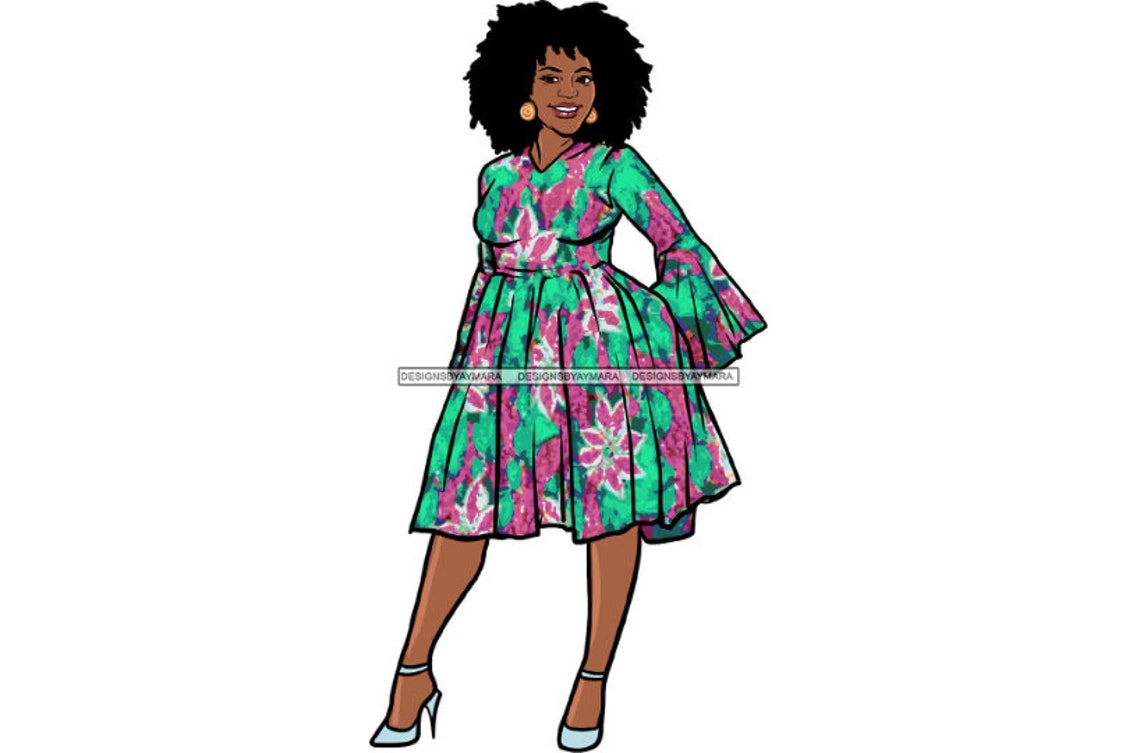 Afro Woman Beautiful Plus Size Curvy Breast Bodacious Pink | Etsy