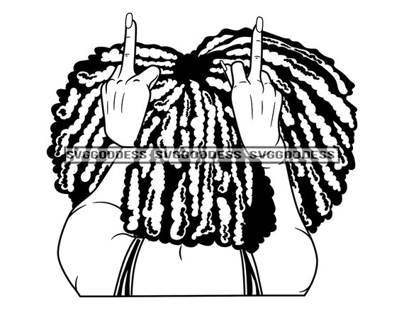 Woman Showing Middle Finger Ghetto Hipster Melanin Long Nails | Etsy