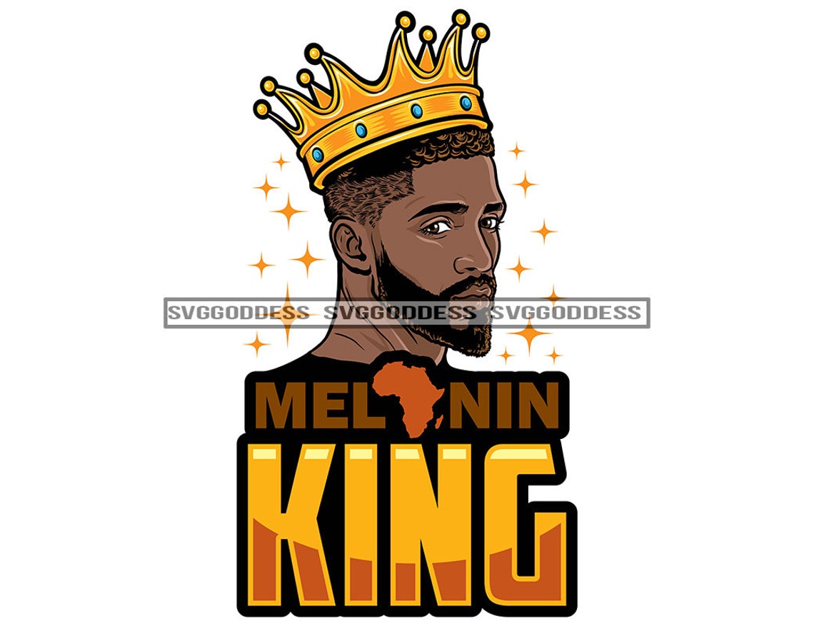 Afro Sexy Melanin King Wearing Crown Life Quote Royalty Royal | Etsy