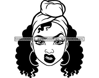 Mean Woman Face Svg - Etsy