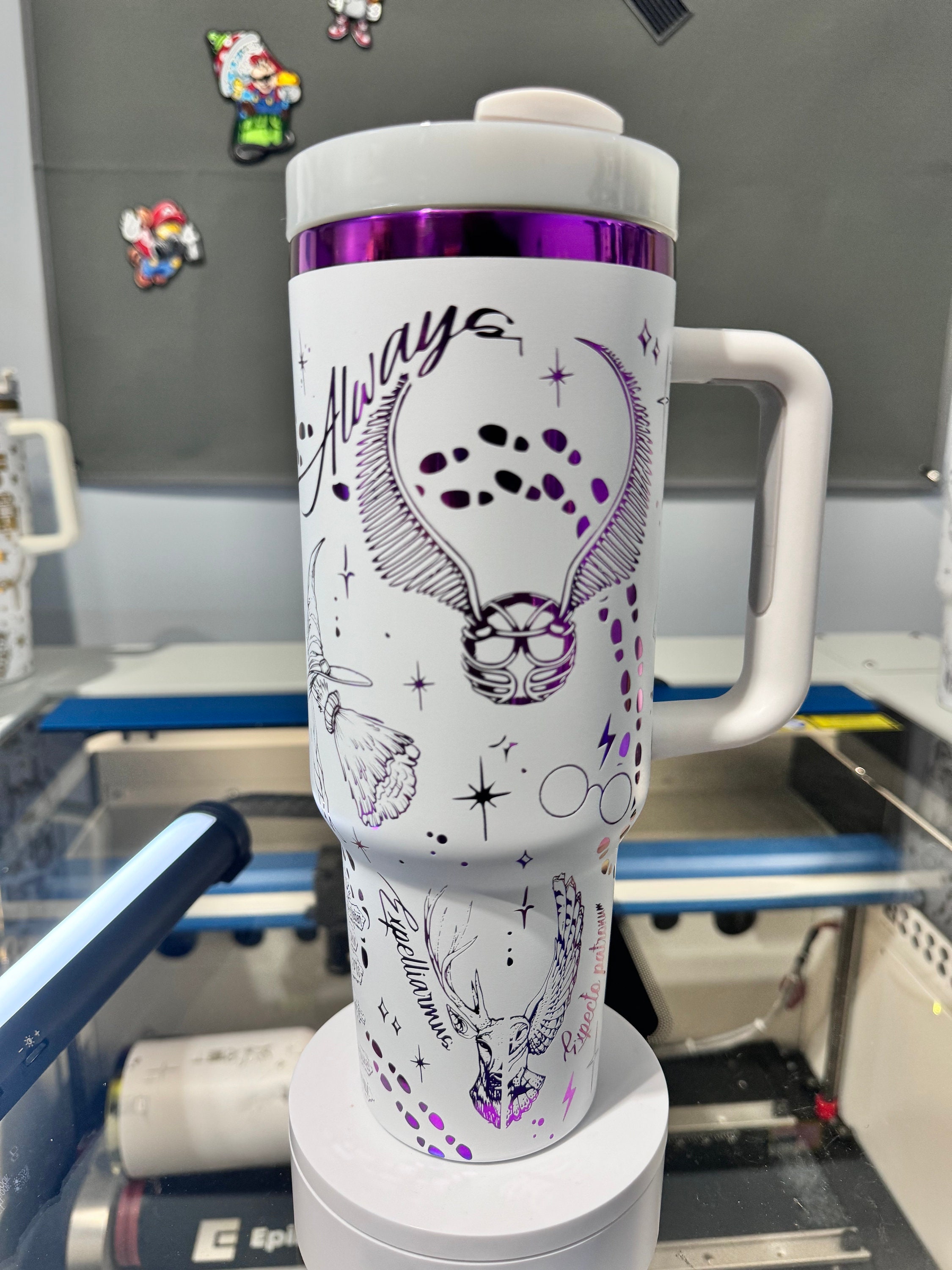 Wizard Wrap 40 Oz Tumbler White With Purple Underneath. Different ...