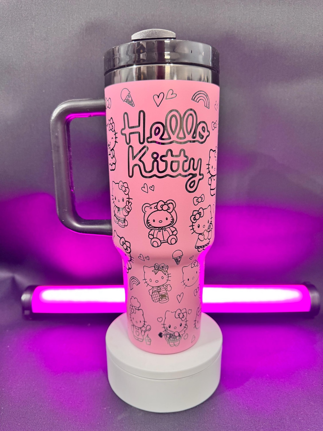 Laser Engraved Hello Kitttyy. Design on a 40oz Tumbler. Multiple Colors ...