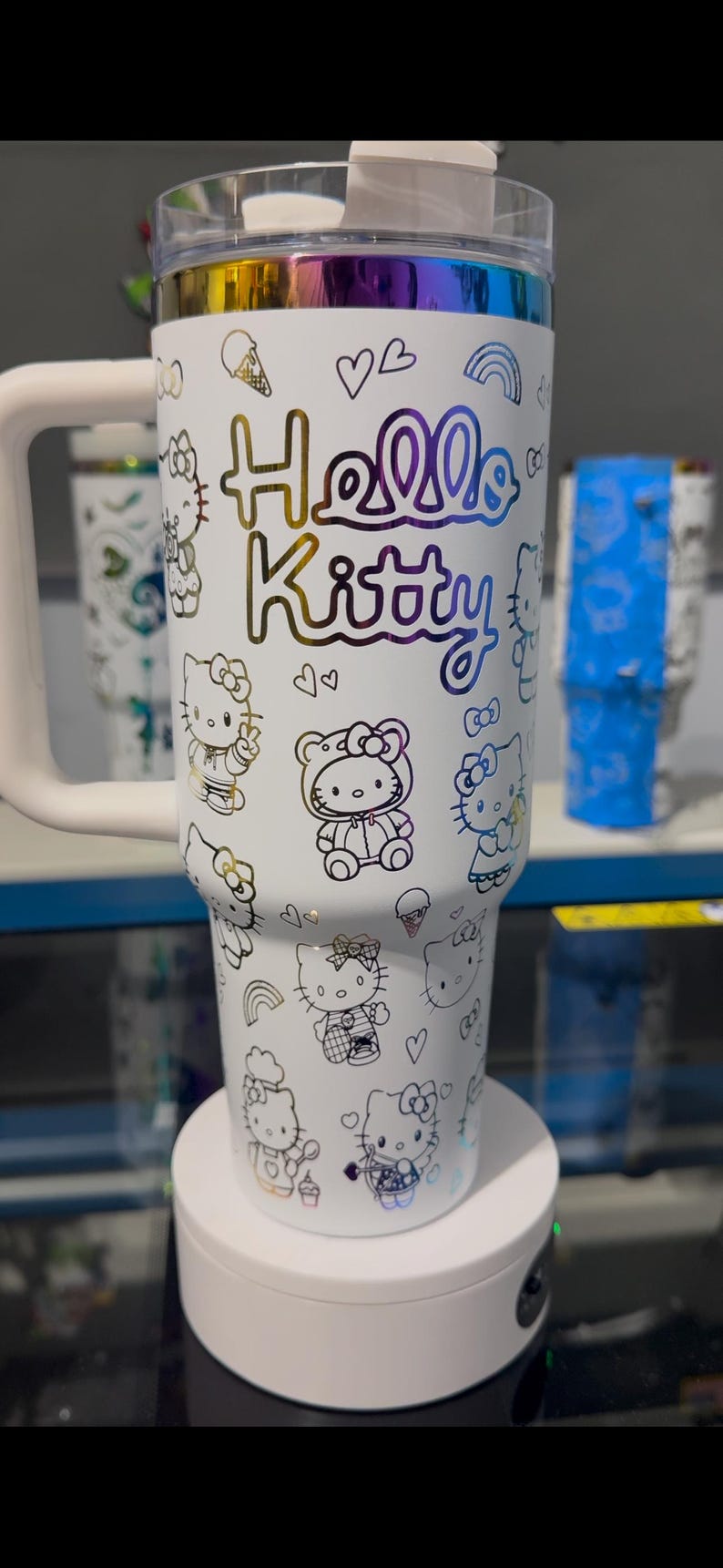 Laser Engraved Hello Kitttyy. Design on a 40oz Tumbler. Multiple Colors ...