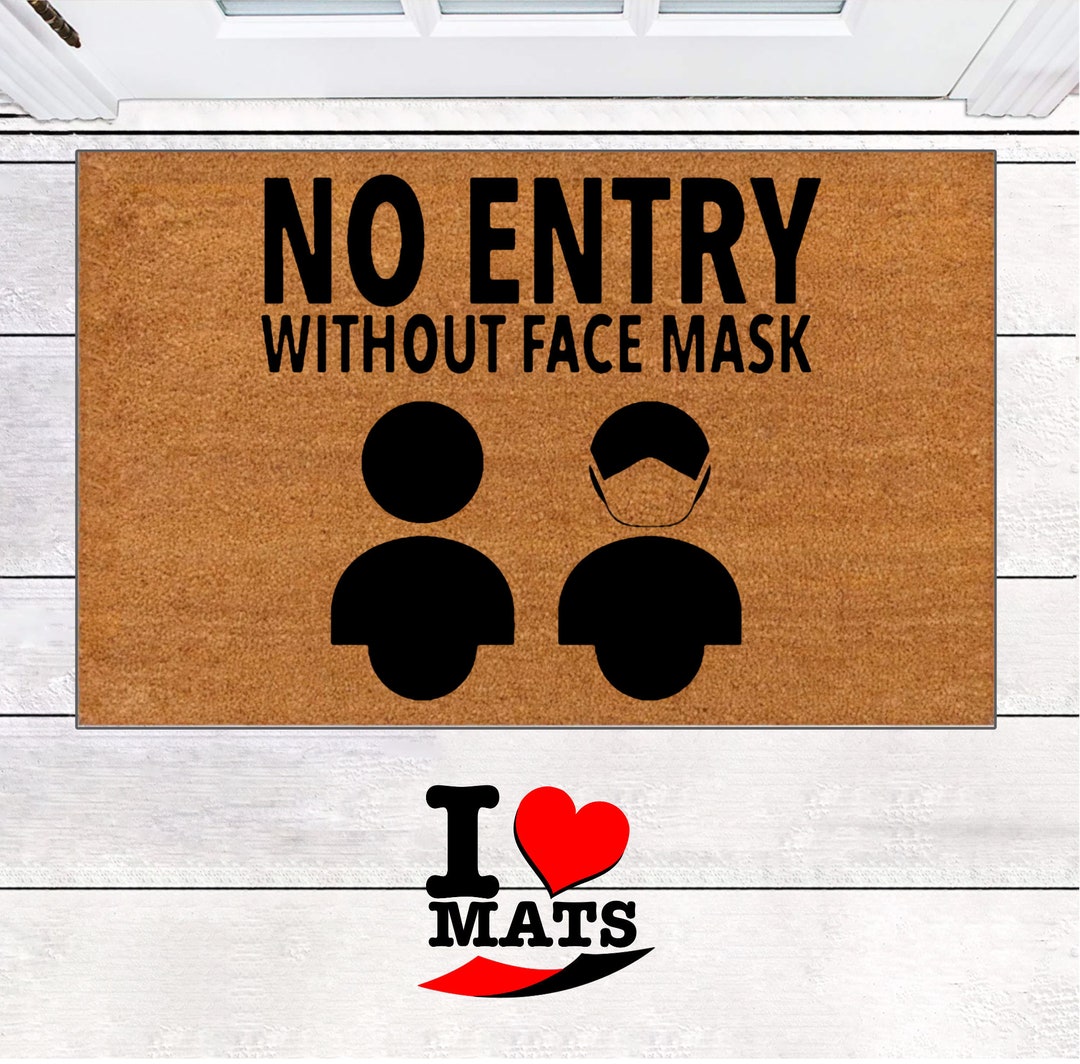 No Mask No Entry Without Face Mask Social Distance Door Mats - Etsy