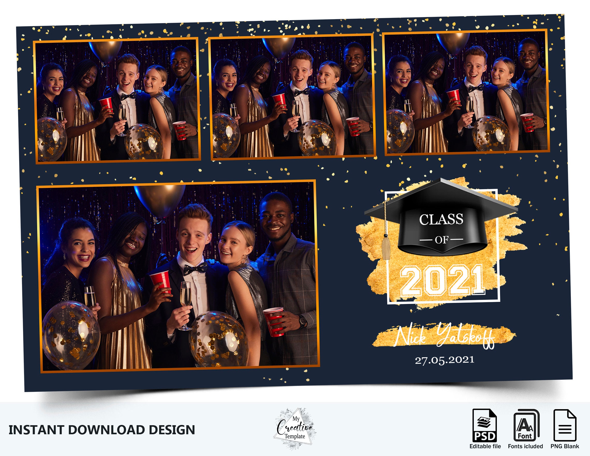 Photo Booth Template Graduation Class of Photobooth Template - Etsy