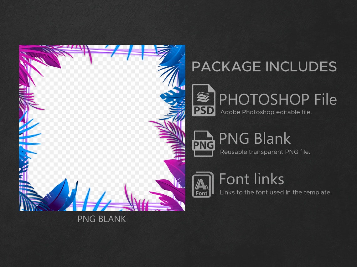 360 Booth Photo Template Neon 360 Booth Overlay Neon Frame - Etsy