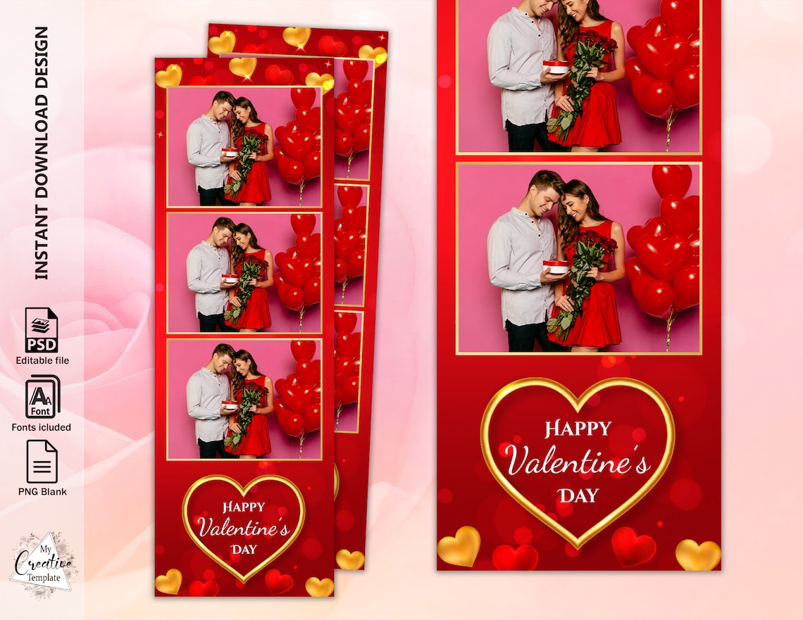 Valentine's Photo Booth Template Valentine's Day - Etsy