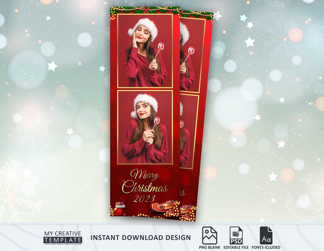 Salsa Photo Booth Template, Christmas Photobooth Templates, Red ...
