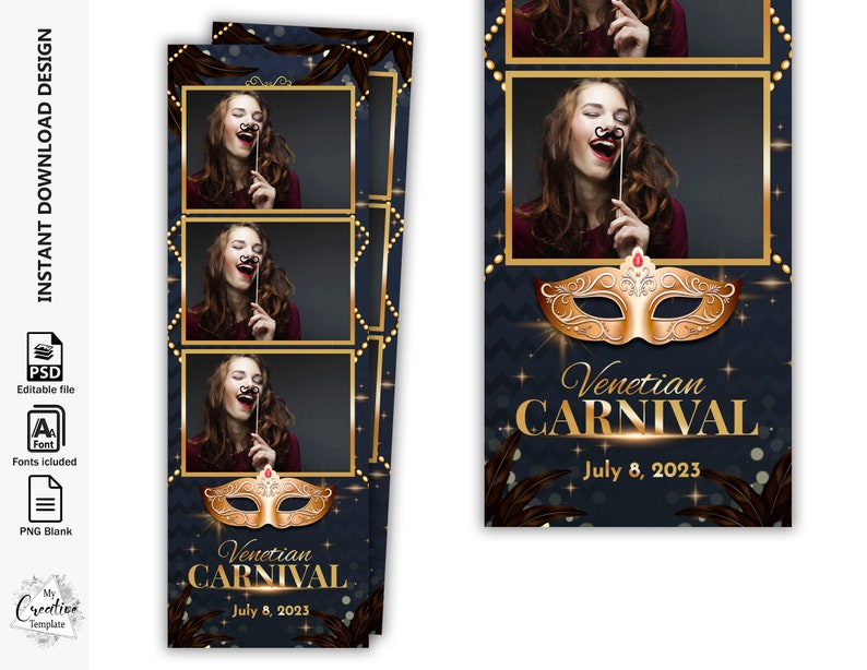 Masquerade Photo Booth Template Carnival Photo Booth | Etsy