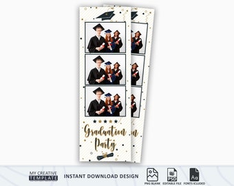 Photo Booth Template Graduation, Photobooth Template, Grad Party Photo ...