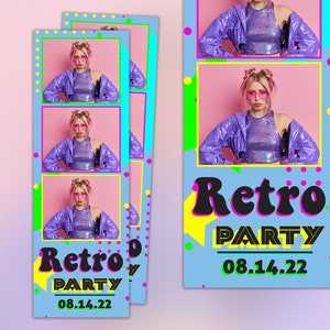 Retro Photo Booth Template 90's Photo Booth (Download Now) - Etsy