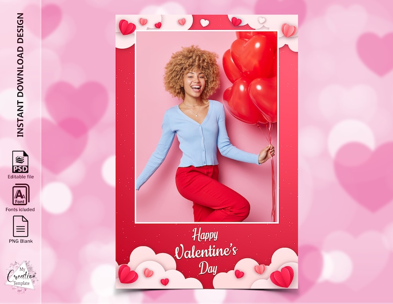 Photo Booth Template Valentine's Photo Booth Template - Etsy