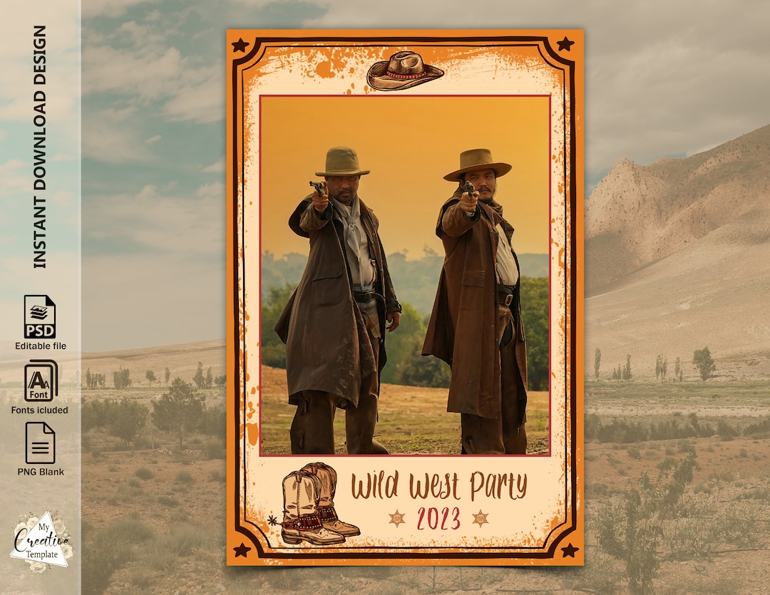 Wild West Photo Booth Template Photo Booth Template Western - Etsy