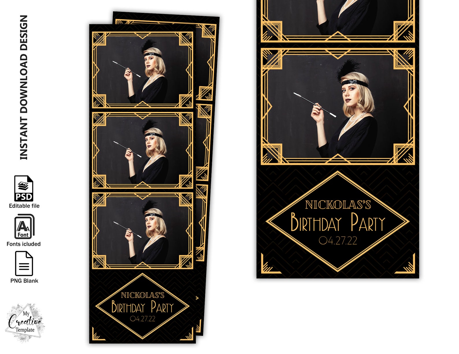Photo Booth Template Gatsby Photo Booth Template Luxury - Etsy