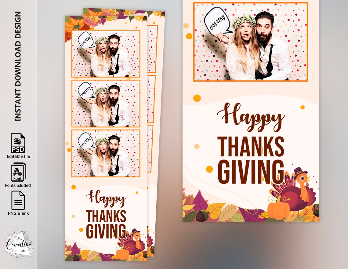 Thanksgiving Photo Booth Template Fall Photo Booth Template - Etsy