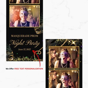 Masquerade Prom Photo Booth Template | Printable Masquerade Photobooth ...