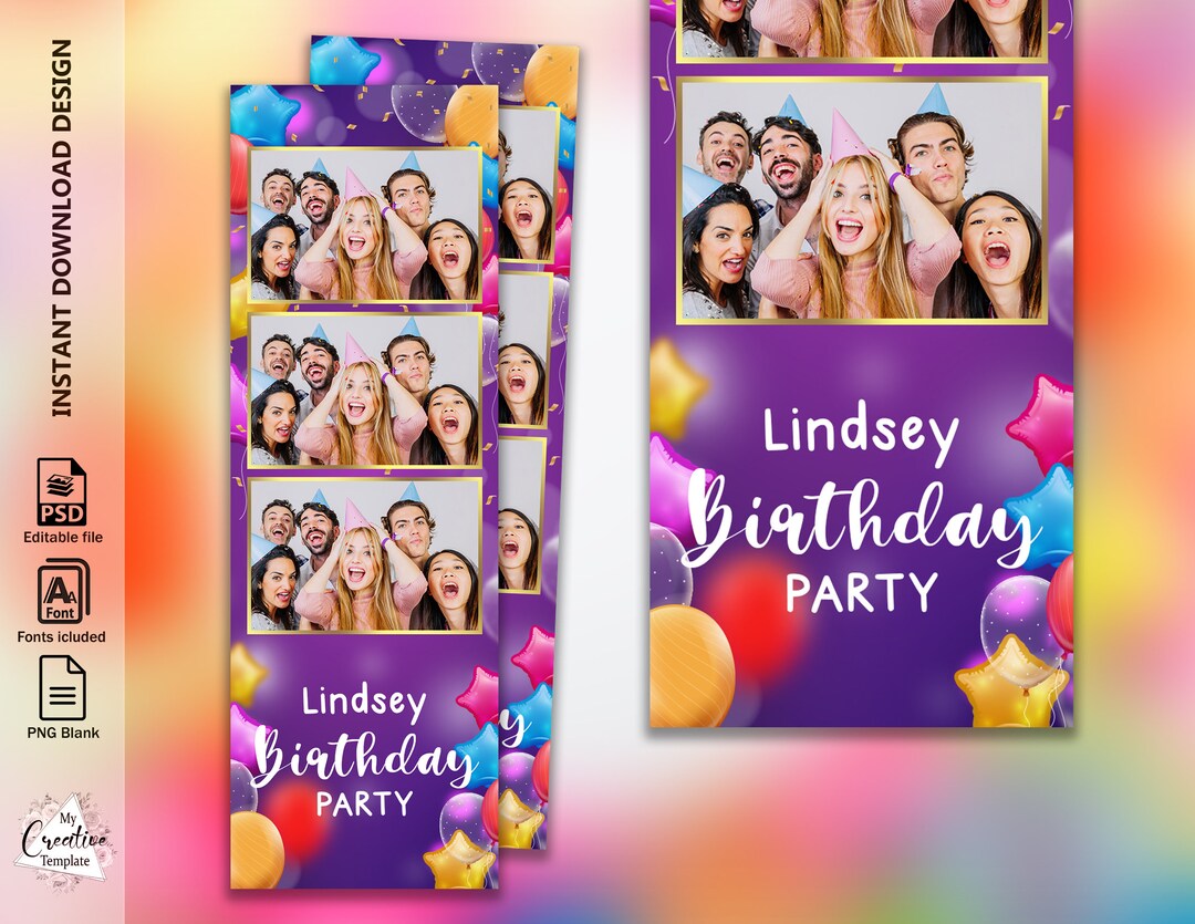 Birthday Photo Booth Template Photo Booth Template Birthday - Etsy