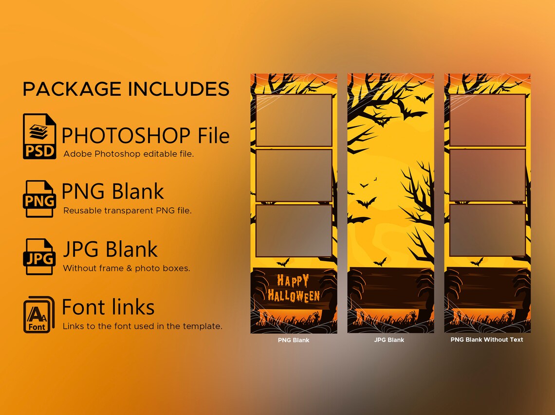 Halloween Photo Booth Template Photo Booth Template Zombie - Etsy