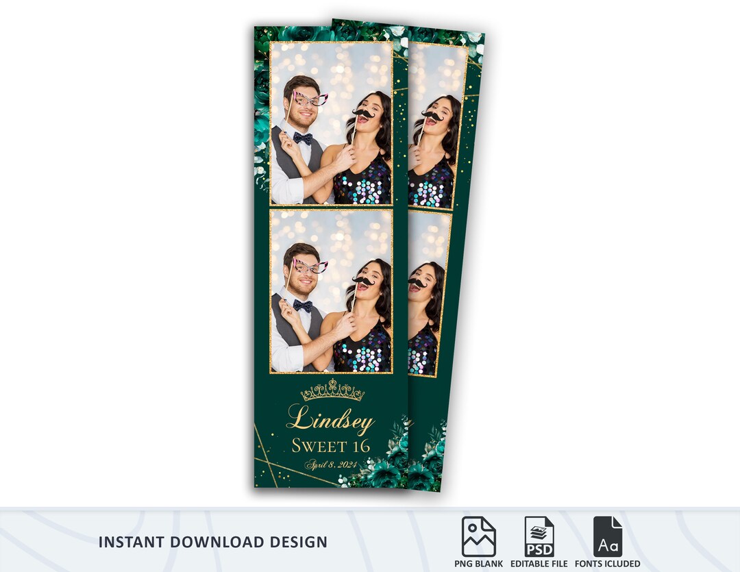 Salsa Sweet Sixteen Photo Booth Template, Photo Booth Template for ...