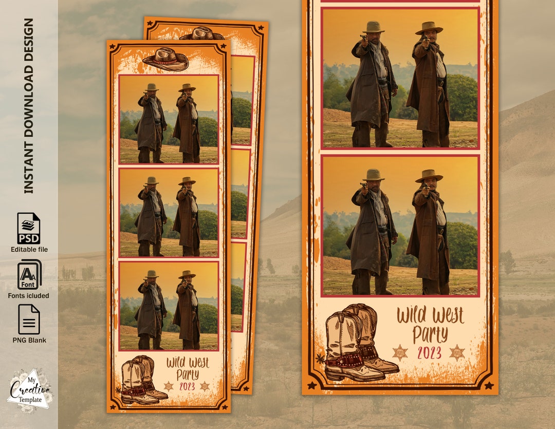Wild West Photo Booth Template, Photo Booth Template, Western Photo ...