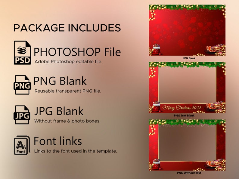 Christmas Photo Booth Template Holiday Photo Booth Template - Etsy