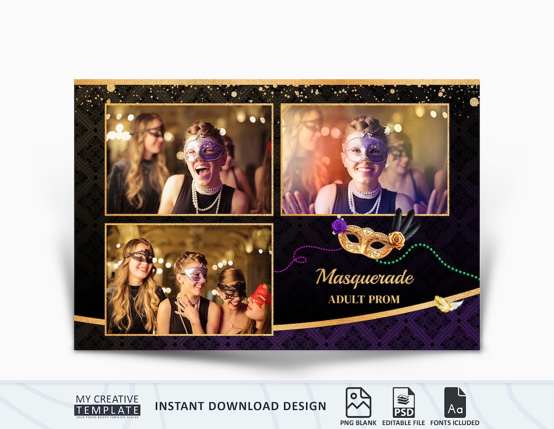 Masquerade Photo Booth Template, Carnival Photo Booth Template ...