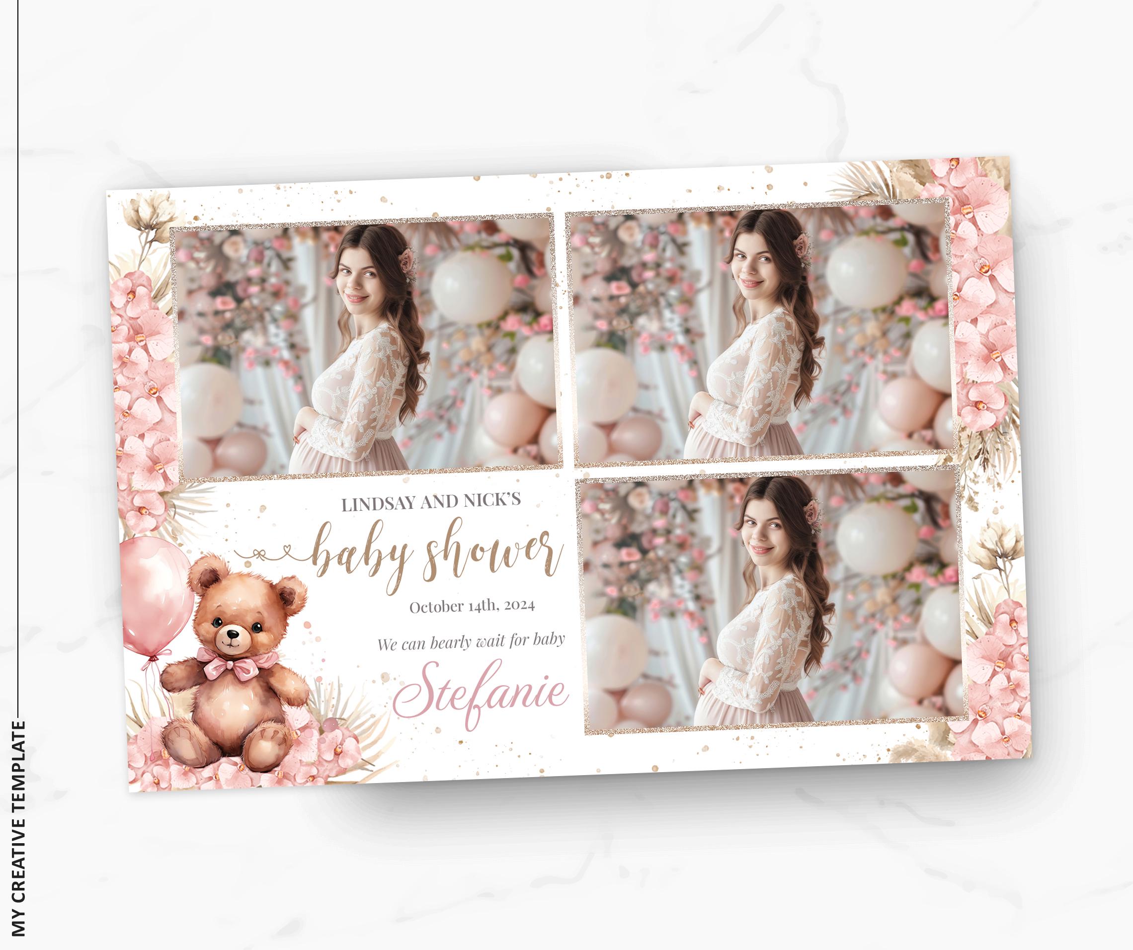 Baby Shower Photo Booth Template, Photo Booth Template, Teddy Bear ...
