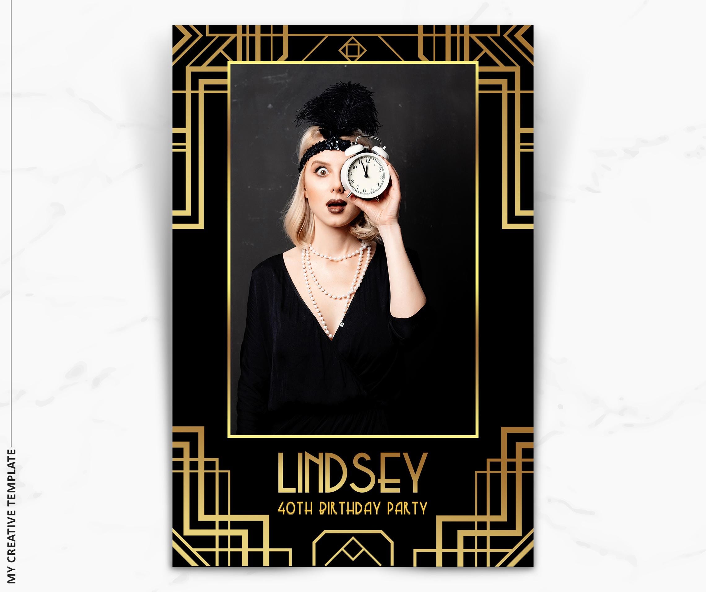Photobooth Template | Gatsby | Art Deco Photo Booth Template | 4x6 ...