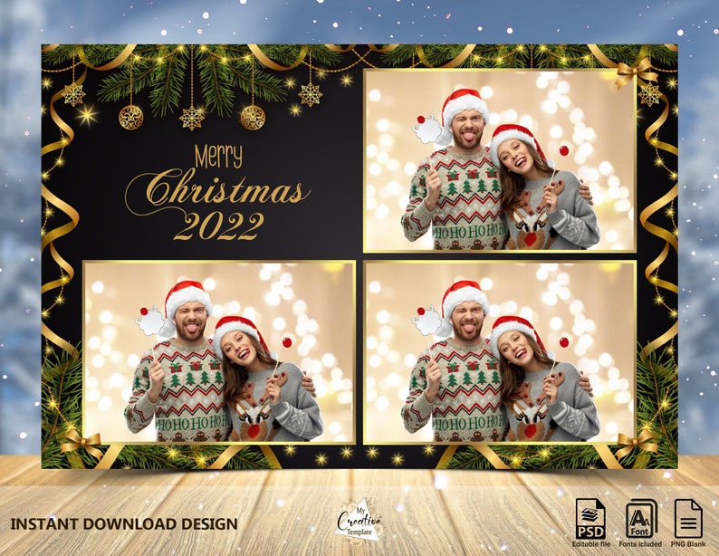 Christmas Photo Booth Template Holiday Photo Booth Template - Etsy