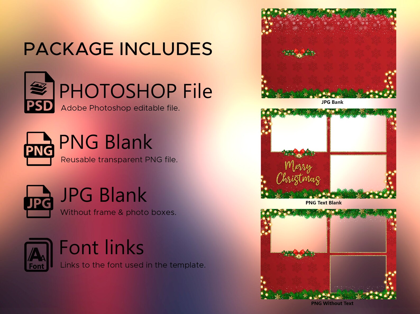 Christmas Photo Booth Template Holiday Photo Booth Template - Etsy