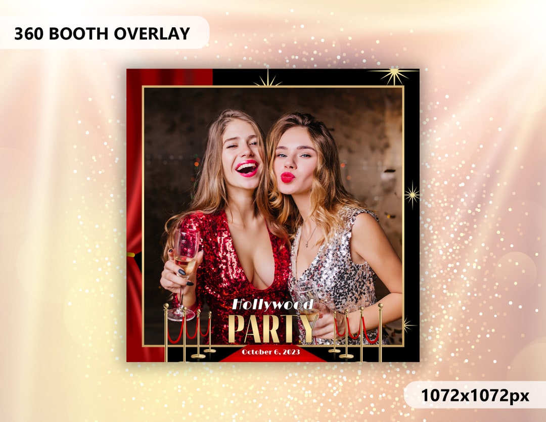 360 Booth Photo Template, Red Carpet 360 Booth Overlay, Hollywood 360 ...