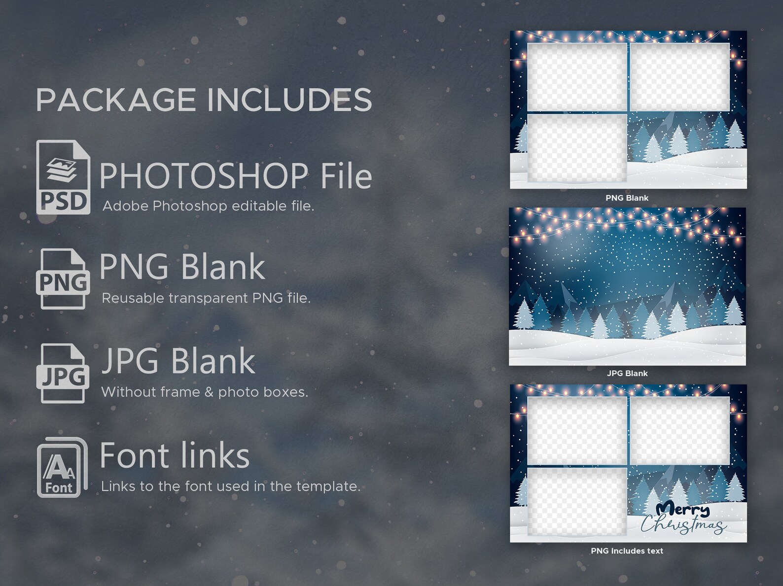 Winter Photo Booth Template Snowy Photo Booth Template Photo - Etsy