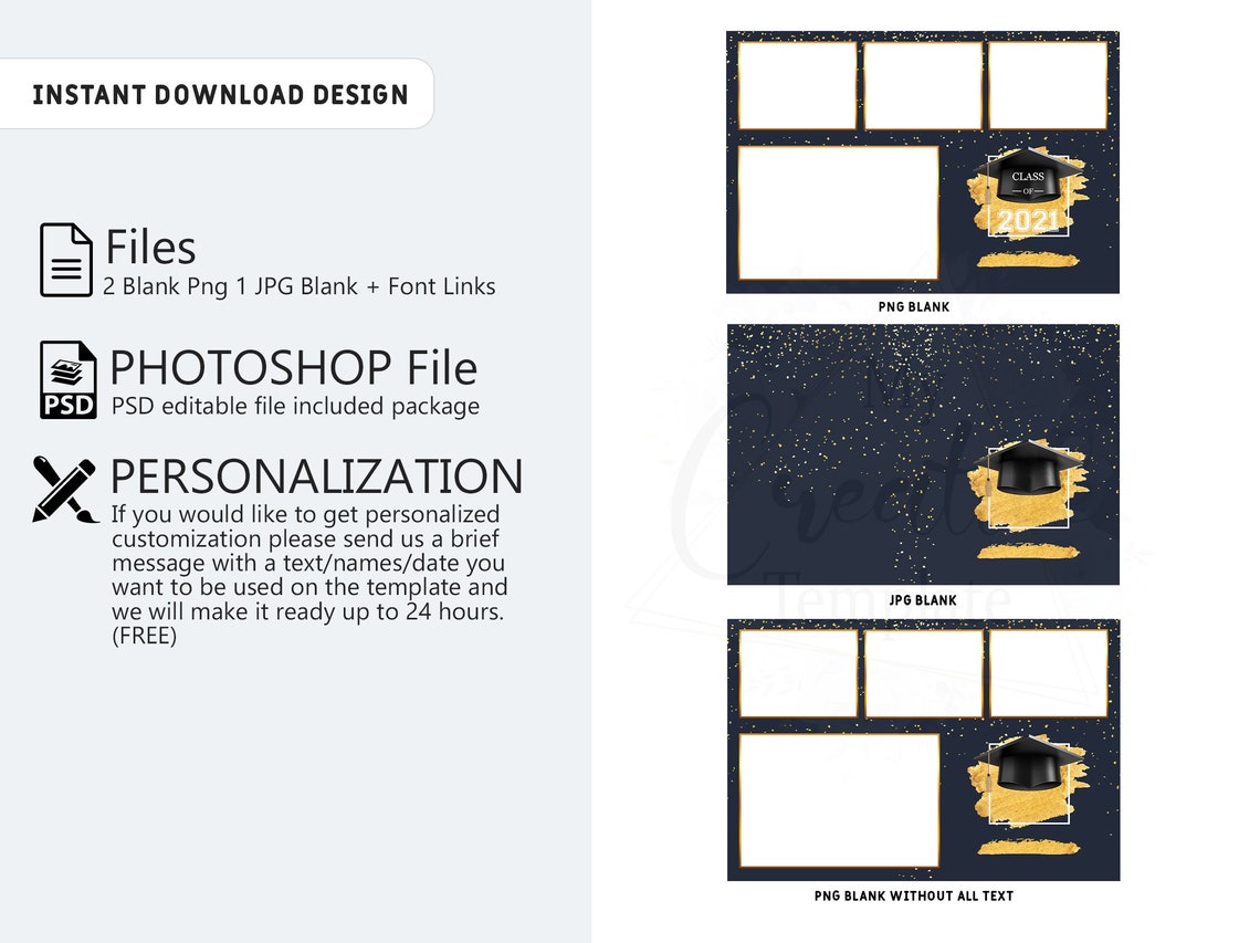 Photo Booth Template Graduation, Class of Photobooth Template, Grad ...