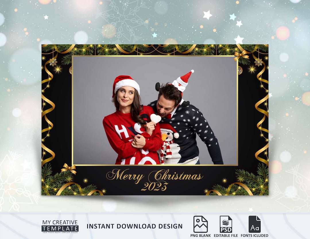 Christmas Photo Booth Template, Templates for Photo Booth, Xmas Photo ...