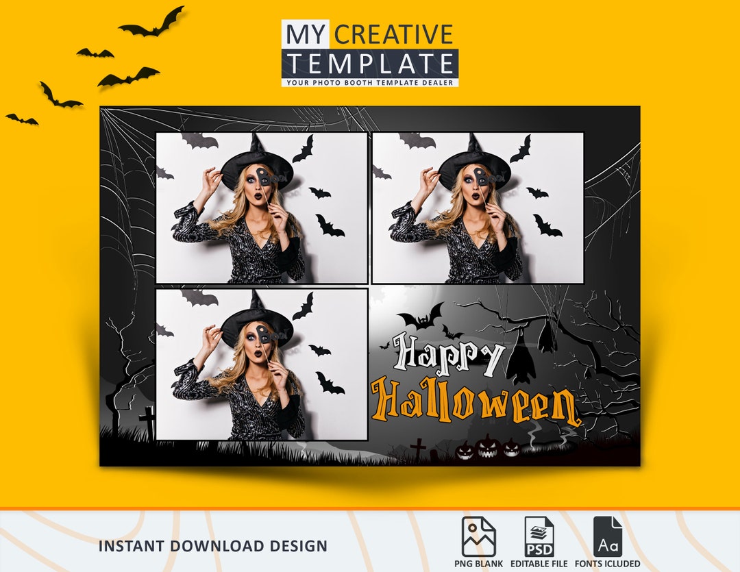 Halloween Photo Booth Template, Photo Booth Template, Zombie Photo ...