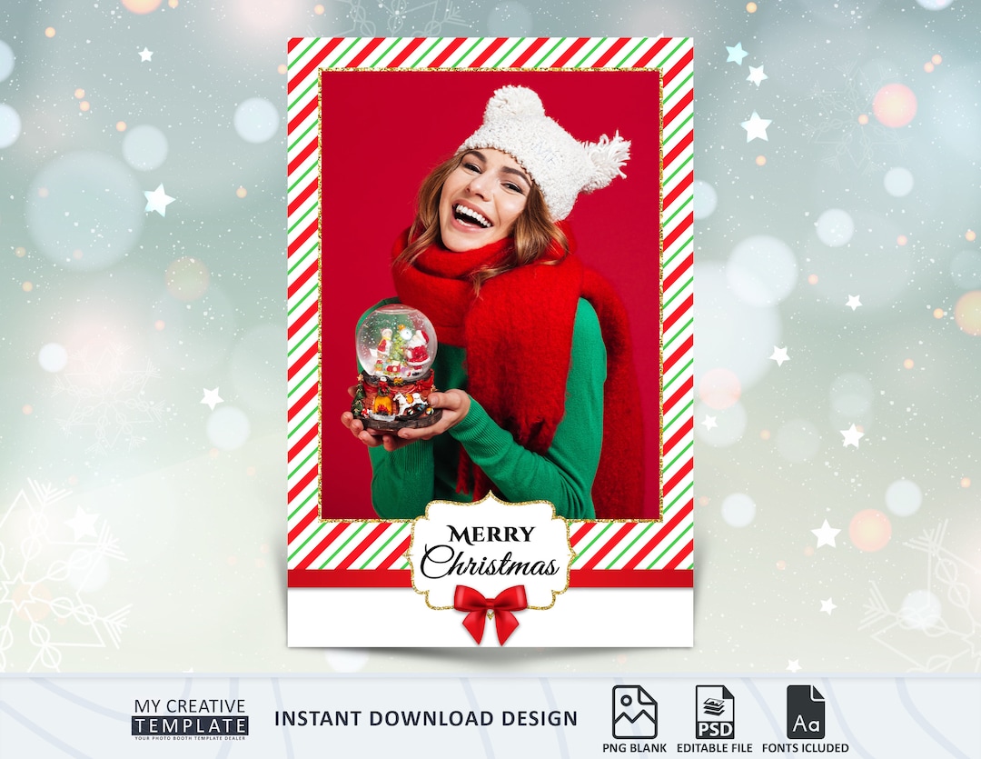 Christmas Photo Booth Template, Holiday Photo Booth Template, Photo ...