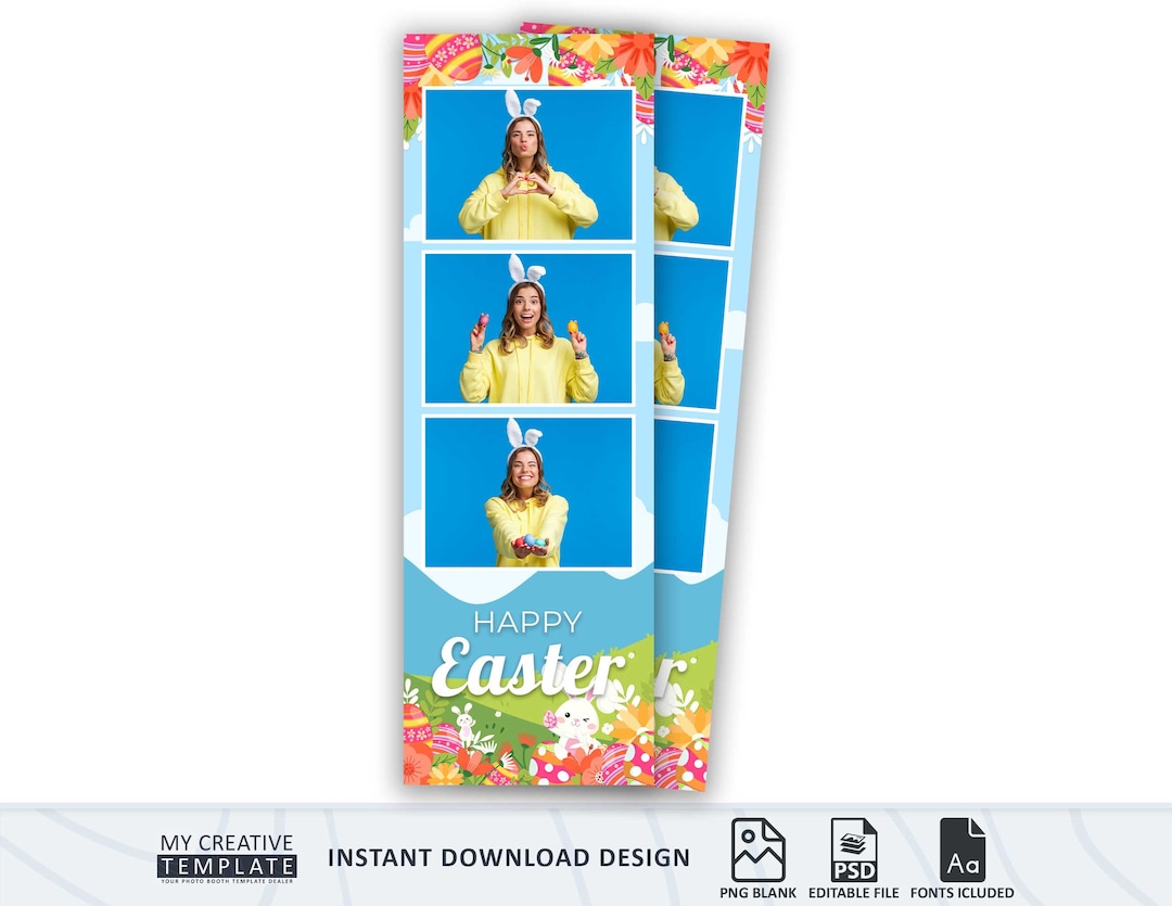 Photo Booth Template, Easter Photo Booth Template, Happy Easter ...