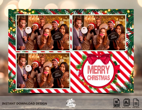 Holiday Photo Booth Template Christmas Photo Booth Template | Etsy