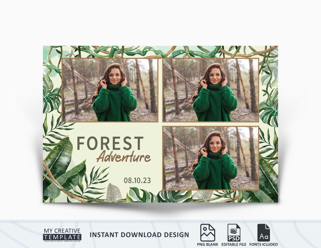 Forest Photo Booth Template, Photo Booth Template, Birthday Photo Booth ...