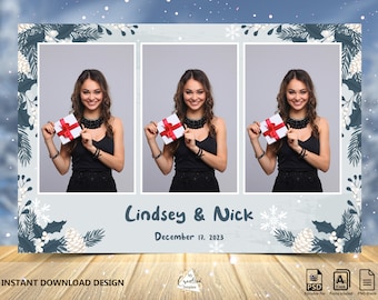 Winter Photo Booth Template, Photo Booth Template Winter, Winter Party ...