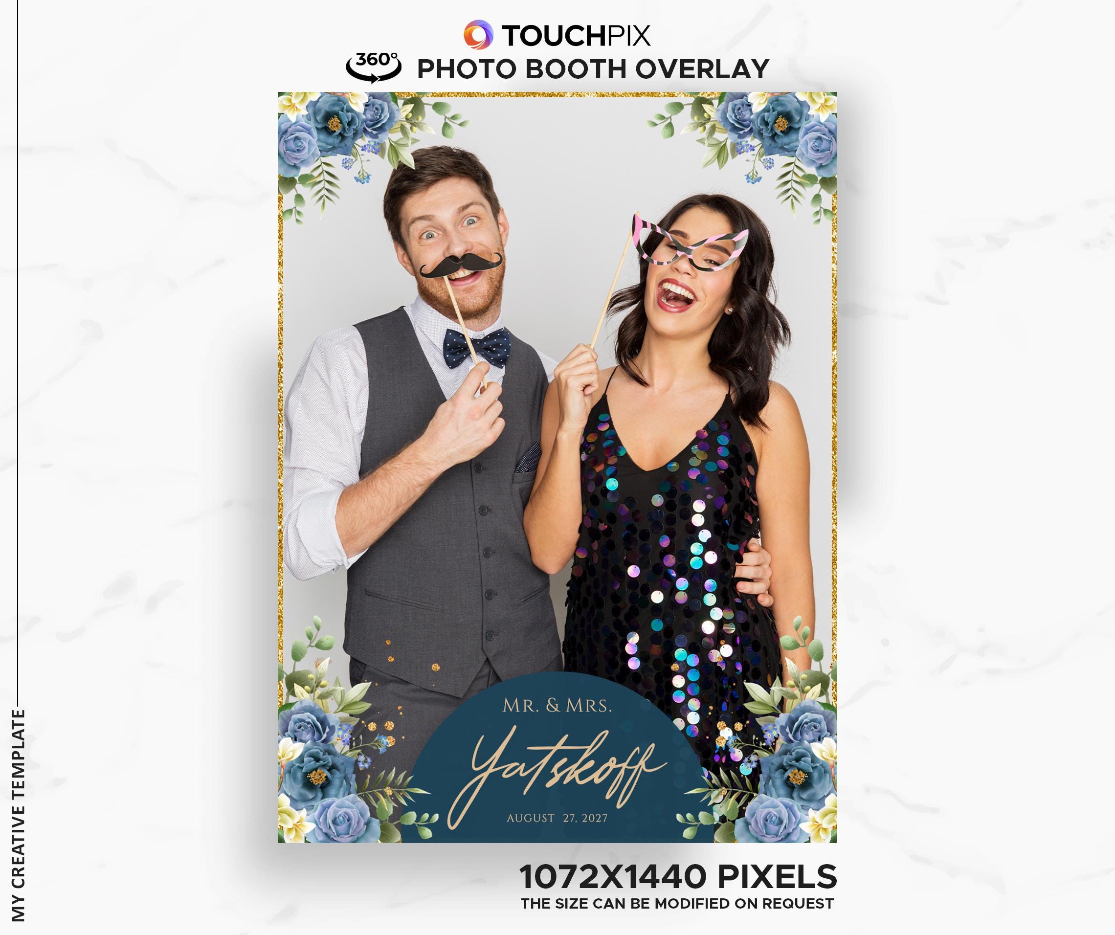 Touchpix Wedding 360 Photo Booth Template | 360 Photo Booth Overlay ...