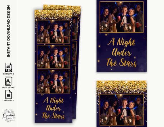 Photo Booth Template Prom Photobooth Template Starry Night - Etsy