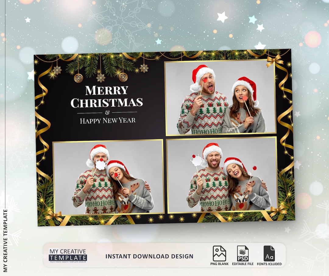Christmas Photo Booth Template | Holiday Photo Booth Template ...